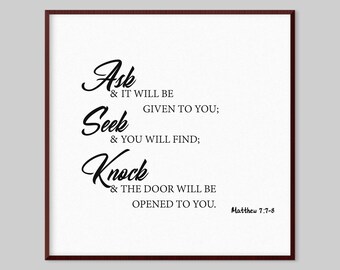 Matthew 7 7 | Etsy