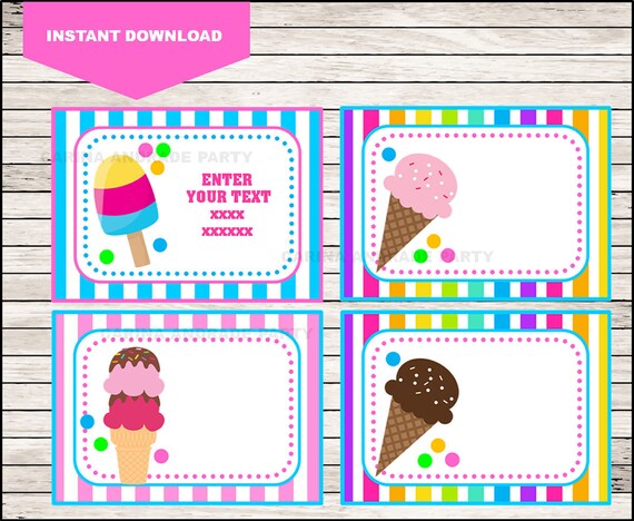Ice Cream School label name label name tag sticker Back