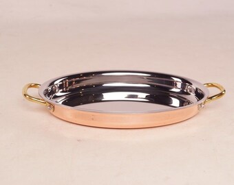 MINIATURE FRYING FISH in copper penny frying pan Handmade