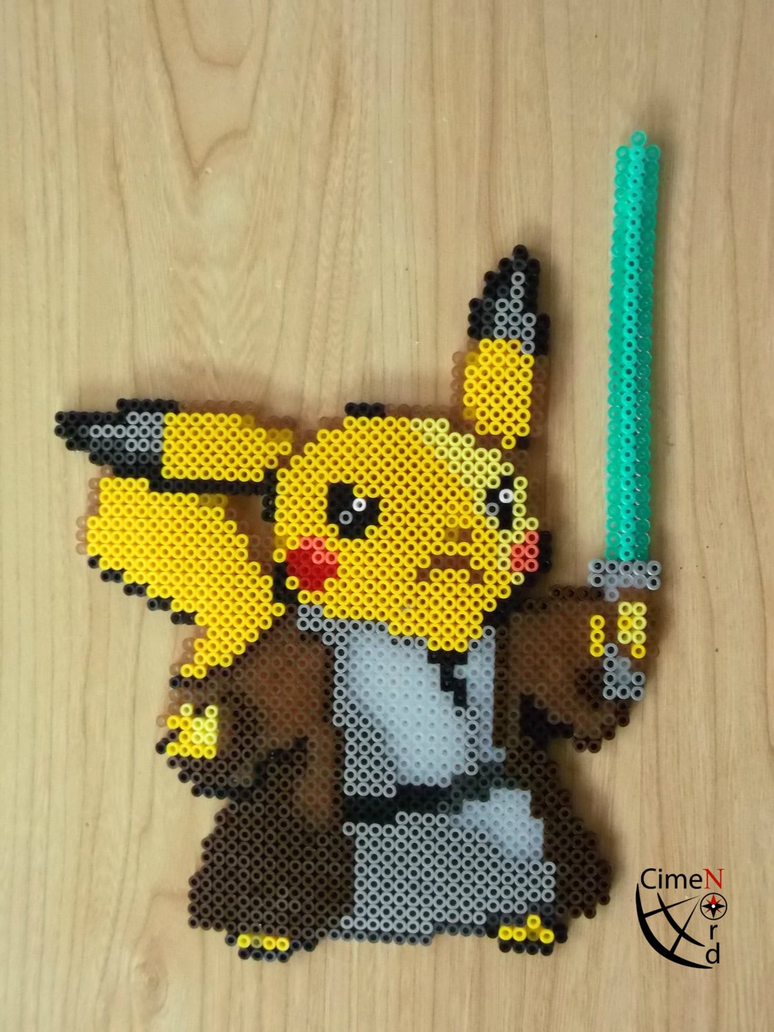 Pikachu Jedi Perler Beads