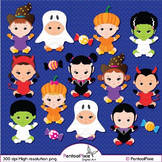Halloween babies clipart Halloween baby girl Halloween baby