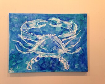 Crab painting | Etsy