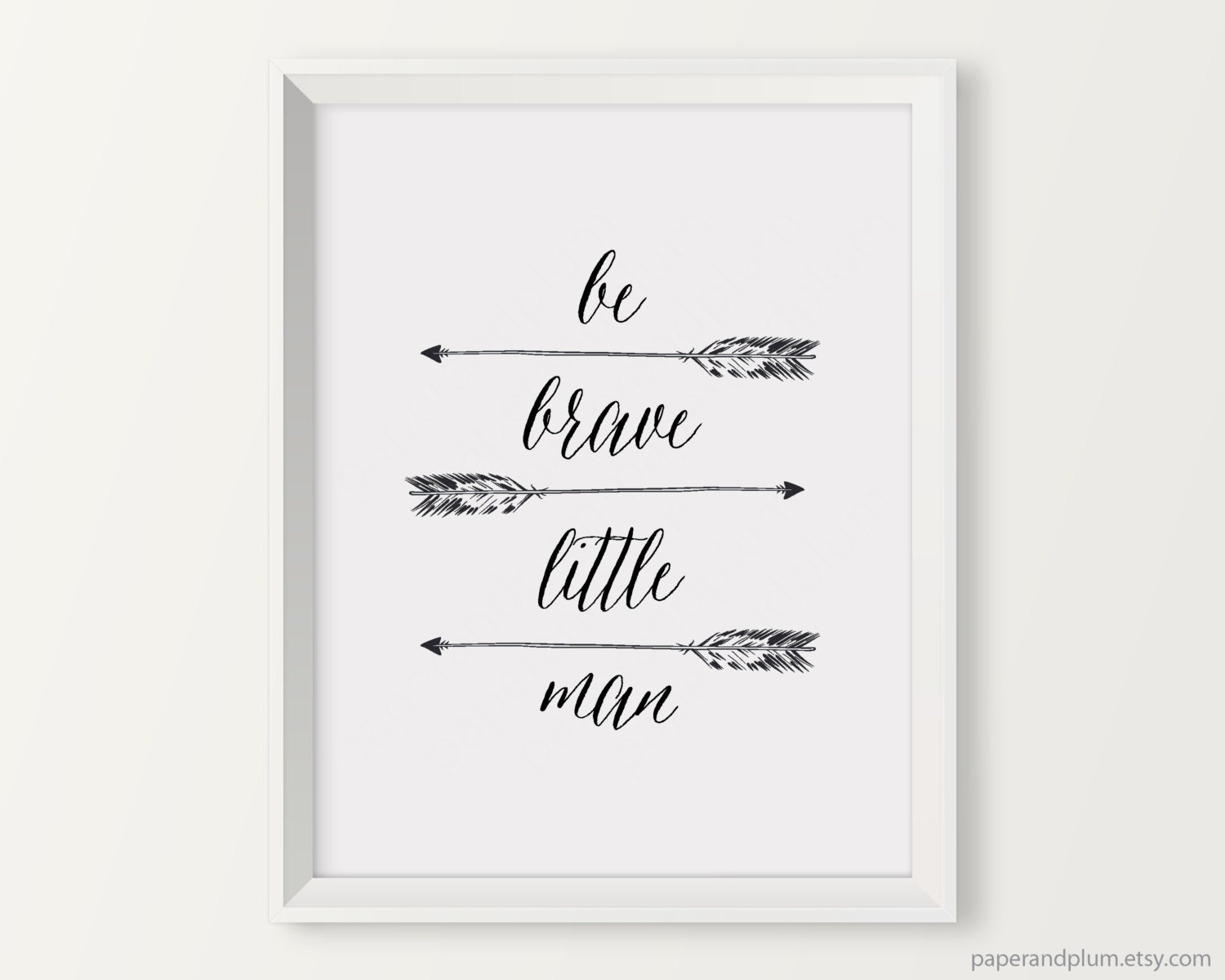 Be Brave Little Man Print Boys Nursery Quote Arrows Print