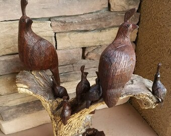 Quail wood carving | Etsy