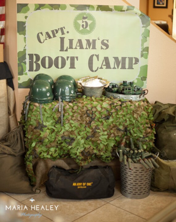 Items similar to 4ft x 2.5 ft Army Military themed backdrop soldier ...