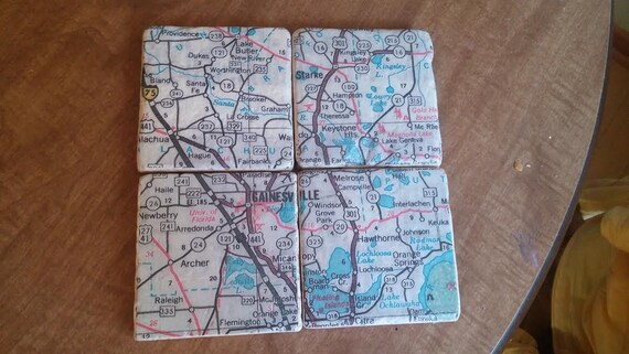 Custom Coasters City Map Coaster Set Atlas Map Custom Map