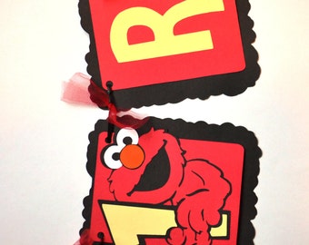 Elmo birthday banner | Etsy