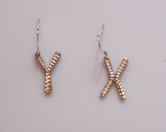 Silver or Gold DNA Earrings Sterling Silver Science Jewelry