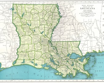 Louisiana state map | Etsy