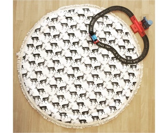 ON SALE Fox in the woods Deer and Dot Baby Roundies Round Rug