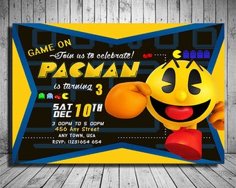 Pacman invitations | Etsy