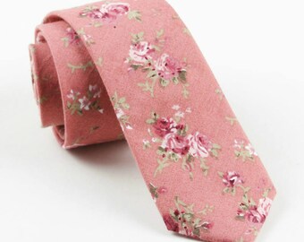 Pink floral tie | Etsy