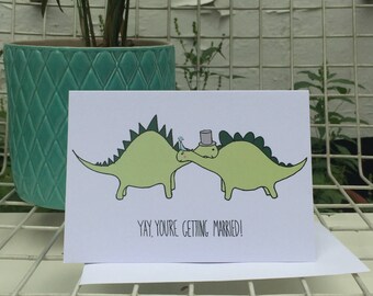 Engagement Card Dinosaur engagement card dinosaur