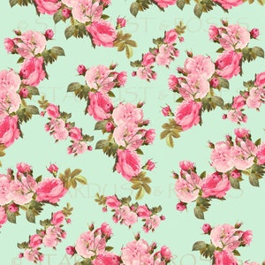 Vintage floral paper | Etsy