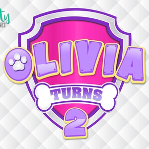 Pink paw patrol logo | Etsy