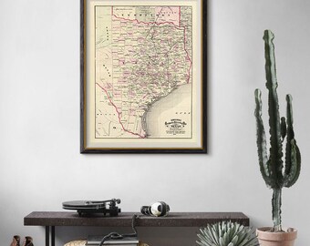 1849 Map of Texas Old Texas Map TEXAS Map of Texas Vintage