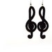 Treble Clef Earrings Crochet Black Earrings G Clef Music