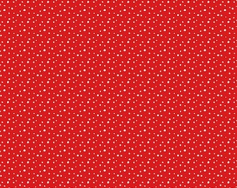 Red polka dot fabric | Etsy