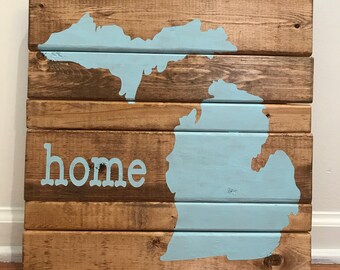 Michigan home sign | Etsy