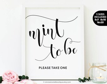 Mint To Be Sign Mints Wedding Favor Sign Mint To Be Bridal