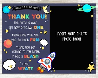 Space thank you card | Etsy