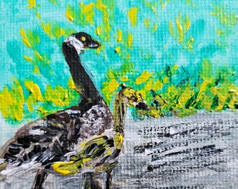 Geese painting | Etsy