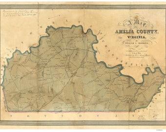 Jefferson County Map 1852 West Virginia Old Wall Map with