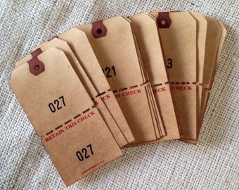 Coat check tags | Etsy