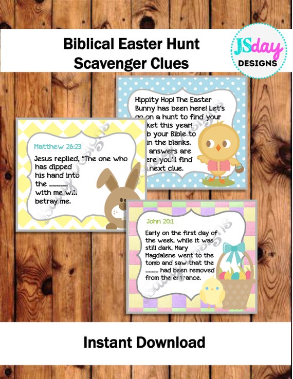 Biblical Easter Scavenger Hunt Christian Easter Basket Hunt