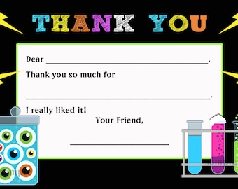 Laser Tag Thank You Note Printable Instant Download