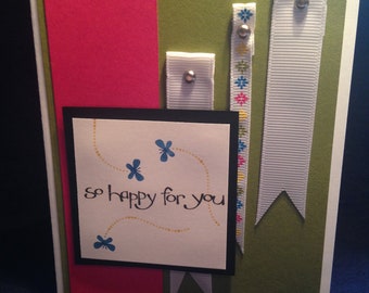 So Happy For You Both Greeting Card Heart Vine Wedding Card