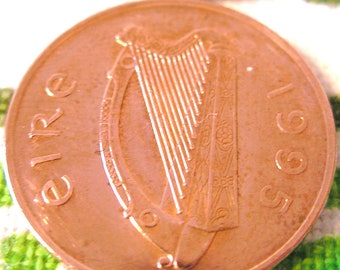 Irish Copper Coin Ring 1d Ireland Copper Coin