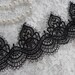 Delicate Black Lace Fabric Trim Vintage Black Lace Trim for