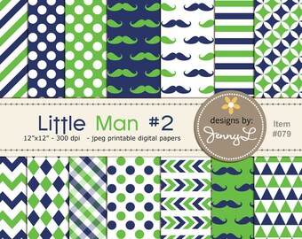 Birthday Party Digital Papers for Digi-Scrapping Boys