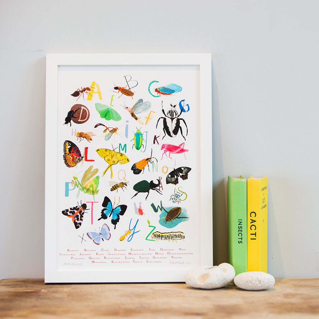 Insectabet A4 Giclée Art Print Insects mini beasts