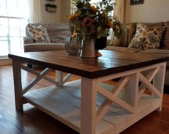 Distressed coffee table/Wood table/Entry bench/Mudroom