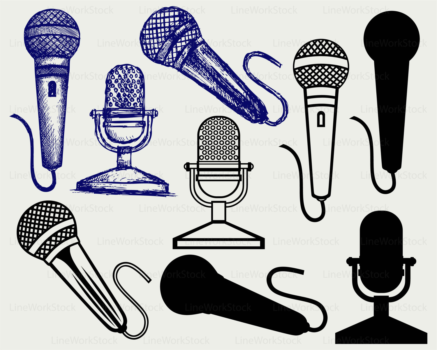 Microphone svg/microphone clipart/microphone svg/microphone silhouette ...