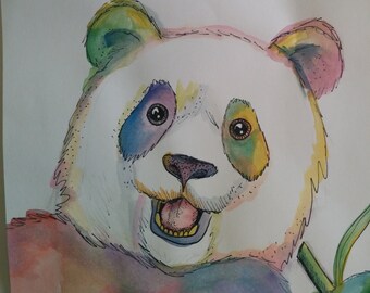 Panda painting | Etsy