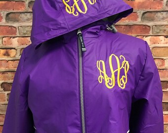 Light Pink Monogrammed Rain Jacket. Monogrammed Charles River