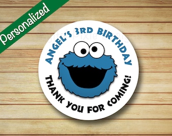 Cookie monster label | Etsy