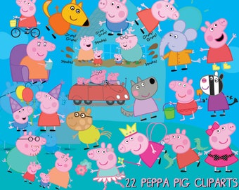 Peppa pig clipart | Etsy