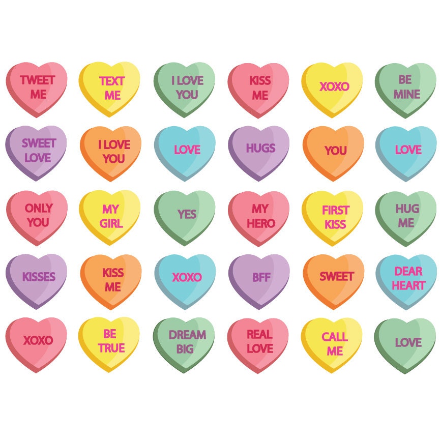 Valentines Heart Candy Clipart And Vector Set Instant Download Personal And Commercial Use