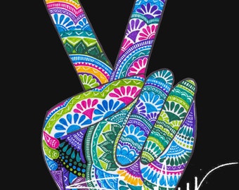 Peace sign poster | Etsy