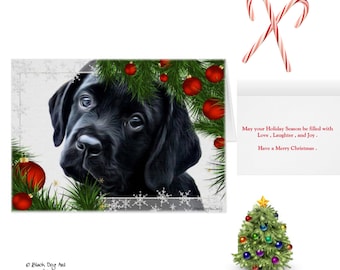 Items similar to Black Lab Cards E01BCAR - Holiday Cards - Labrador ...
