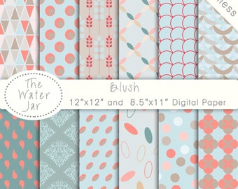 Marble and Rose Gold digital paper Commercial Use Digital