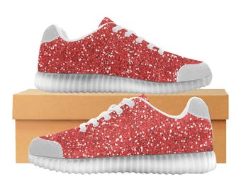 Red glitter shoes | Etsy