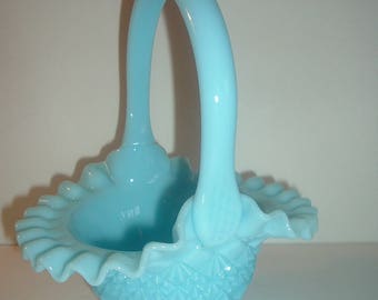 Fenton glass basket | Etsy