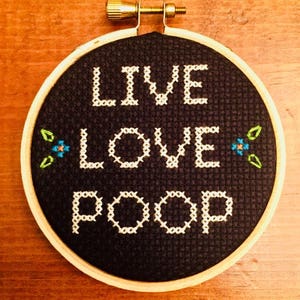 Poop cross stitch | Etsy