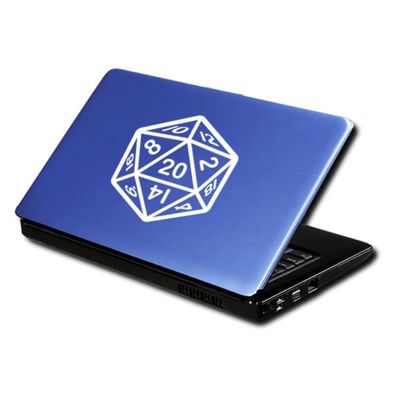 D20 Decal / 20 Sided Dice laptop Sticker / Gaming Dice Laptop