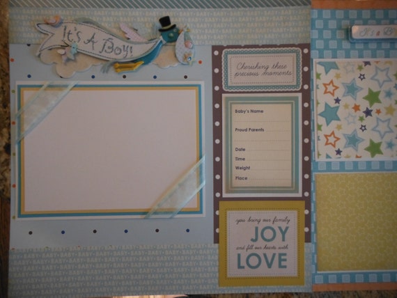 20 Baby Boy 20 Premade 12x12 Scrapbook Pages for your family